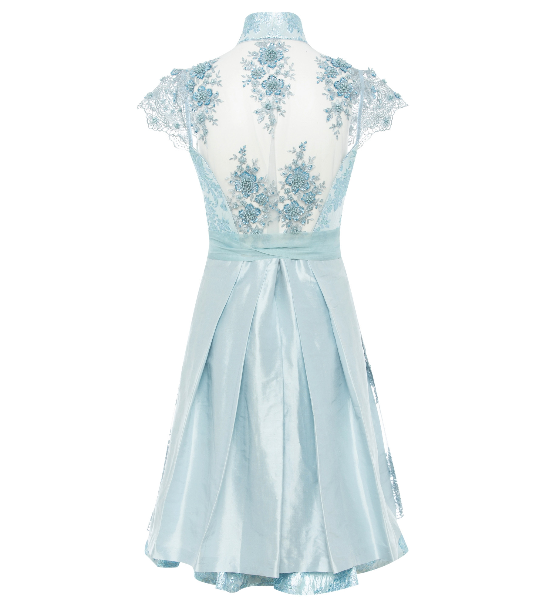 Dirndl in Hellblau mit transparentem Rücken - Trachten leihen