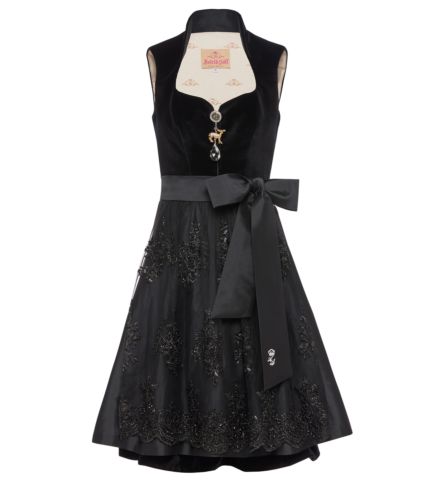 Samt-Dirndl in Schwarz - Trachten leihen